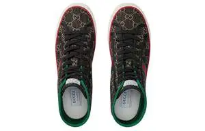 Gucci Tennis 1977 High Top Sneakers With Mini Gg Motif - Black/green/red