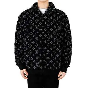 LOUIS VUITTON Monogram Fleece Full Logo Zipper Jacket