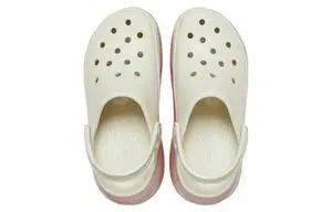 CROCS Mega Crush Color Dip Clogs - White/pink