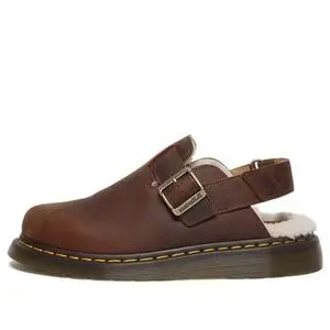 Dr. Martens Faux Fur Lined Slingback Mules - Warm Tan
