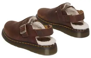 Dr. Martens Faux Fur Lined Slingback Mules - Warm Tan