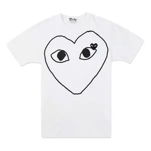 Play Comme Des Garcon Outline Heart T-shirt - White