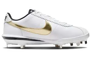 Nike Lunar Cortez Baseball Cleats White & Gold