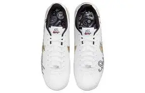 Nike Lunar Cortez Baseball Cleats White & Gold