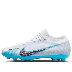 Nike Mercurial Vapor 15 Pro Hg Hard Ground Football Cleats - White/blue