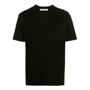 Off-White Fw21 Arrow Pattern Solid Color Round Neck Short Sleeve Ordinary Version - Black