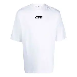 Off-White Fw21 Logo Round Neck Short Sleeve Loose Fit White T-shirt - Default Color
