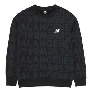 NEW BALANCE All-over Logo Crewneck Pullover - Black