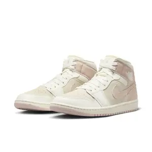 JORDAN 1 Mid Se Seersucker Sneakers - Coconut Milk/legend Pink/sail