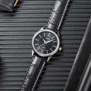 Casio Analog Quartz Watch With Leather Strap