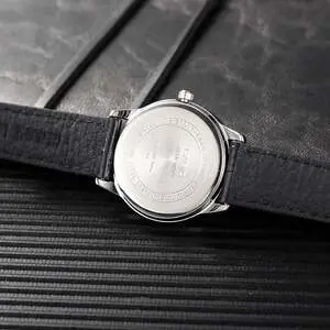 Casio Analog Quartz Watch With Leather Strap