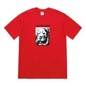 Supreme Fw18 Remember Tee Puppy Sketch Printing Short Sleeve - Red