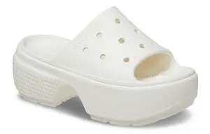 CROCS Stomp Platform Slides - White