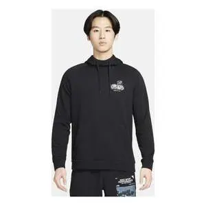 Nike Dri-fit Pullover Hoodie With Floral Graphic - Black