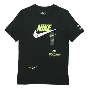 Nike Alphabet Logo Graphic Short Sleeve T-shirt - Black