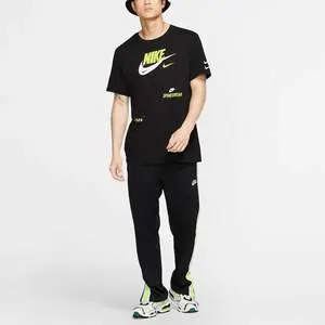 Nike Alphabet Logo Graphic Short Sleeve T-shirt - Black