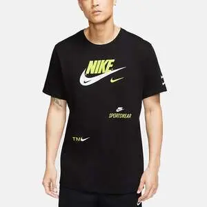 Nike Alphabet Logo Graphic Short Sleeve T-shirt - Black