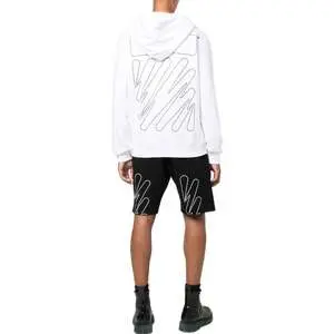 Off-White Logo Print Zip-up Hoodie