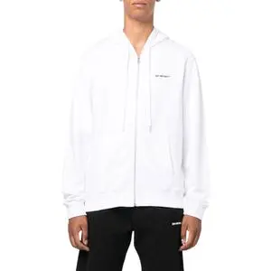 Off-White Logo Print Zip-up Hoodie - Default Colorway