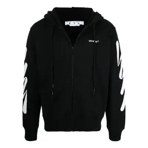 Off-White Diagonal Stripes Zip-up Hoodie - Default Colorway
