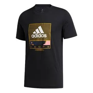 Adidas Basketball Sports Round Neck Short Sleeve - Black