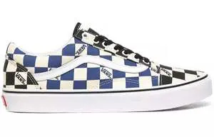 VANS Old Skool Checked Lace-up Sneakers - Black/blue
