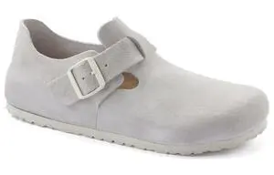 BIRKENSTOCK London Suede Leather Clogs - White