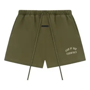 Fear Of God Fleece Soccer Short "military - Olive Green