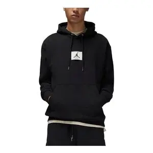 JORDAN Air Flight Fleece Pullover Hoodie - Black/sail