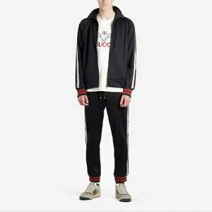 Gucci Technical Jersey Track Jacket With Stripe Detail - Black/red