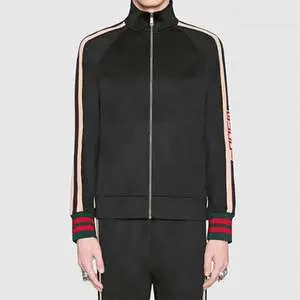 Gucci Technical Jersey Track Jacket With Stripe Detail - Black/red