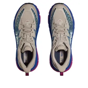 Hoka One One Mafate Speed 4 Trail Running Sneakers - Beige/blue
