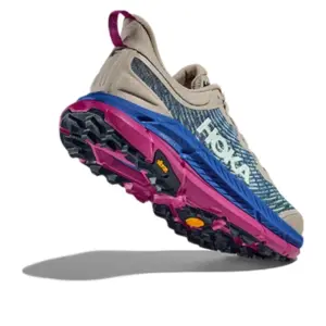 Hoka One One Mafate Speed 4 Trail Running Sneakers - Beige/blue