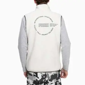 PUMA Xtg Trail Fleece Full Zip Pocket Vest - White/black/orange