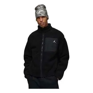 JORDAN Air Flight Mountainside Faux Fur Jacket - Black/white