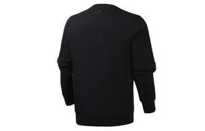 Adidas Logo Printing Sports Round Neck Pullover - Black