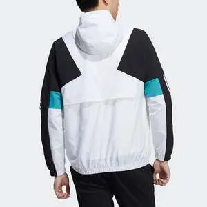 Adidas Neo Logo Embroidered Contrasting Sports Jacket - White