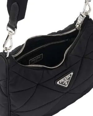 Prada Padded Re-nylon Shoulder Bag - Black