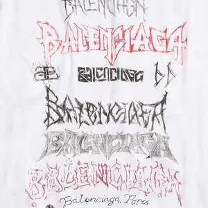 Balenciaga Diy Metal T-shirt 'white Black Red - White/black/red