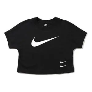 Nike Swoosh Cropped T-shirt - Black