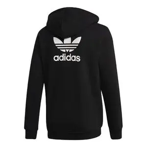 Adidas Originals Trf Flc Hoodie Zipper Fleece Lined Stay Warm Hooded Jacket - Black