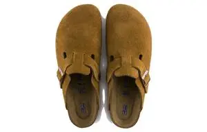 BIRKENSTOCK Boston Soft Footbed Suede Leather Clogs - Mink