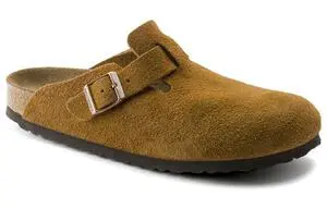 BIRKENSTOCK Boston Soft Footbed Suede Leather Clogs - Mink