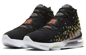 Nike Lebron 17 "james Gang" High Top Athletic Sneakers - Black/orange