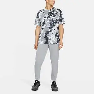 Nike Sports Loose Tie Dye Printing Round Neck Short Sleeve Gray - Grey