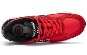 NEW BALANCE 990v3 Made In Usa Suede Sneakers - Red/black/gray