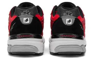 NEW BALANCE 990v3 Made In Usa Suede Sneakers - Red/black/gray