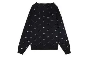 Nike All Over Swoosh Logo Hoodie - Black