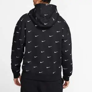 Nike All Over Swoosh Logo Hoodie - Black
