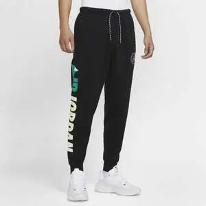 JORDAN Winter Utility Fleece Lined Bundle Feet Casual Sports Long Pants - Black